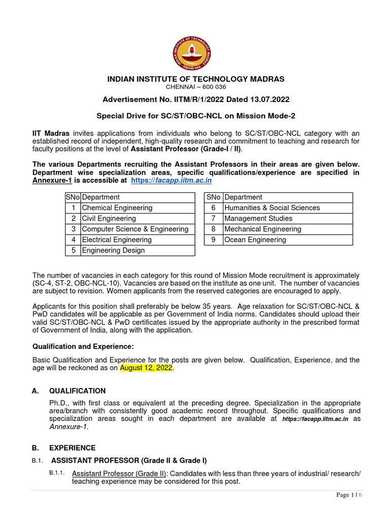 F2022M Detailed Advertisement | PDF | Career & Growth | Business