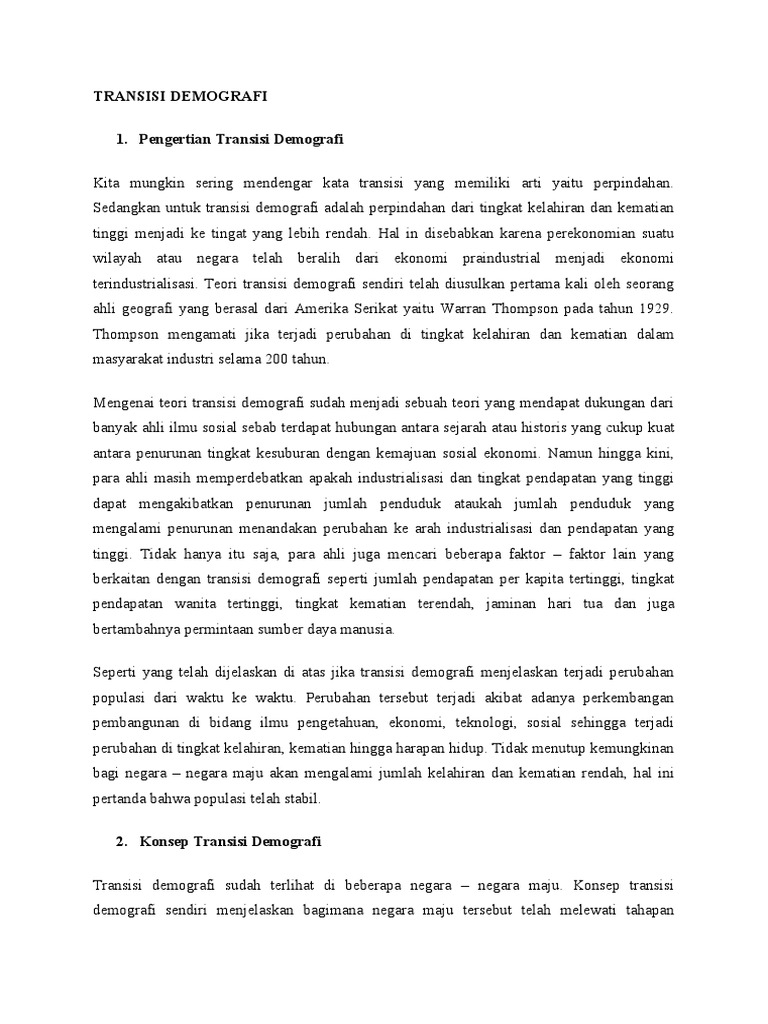 Transisi Demografi: Tahapan dan Tantangan | PDF | Kesehatan Holistik