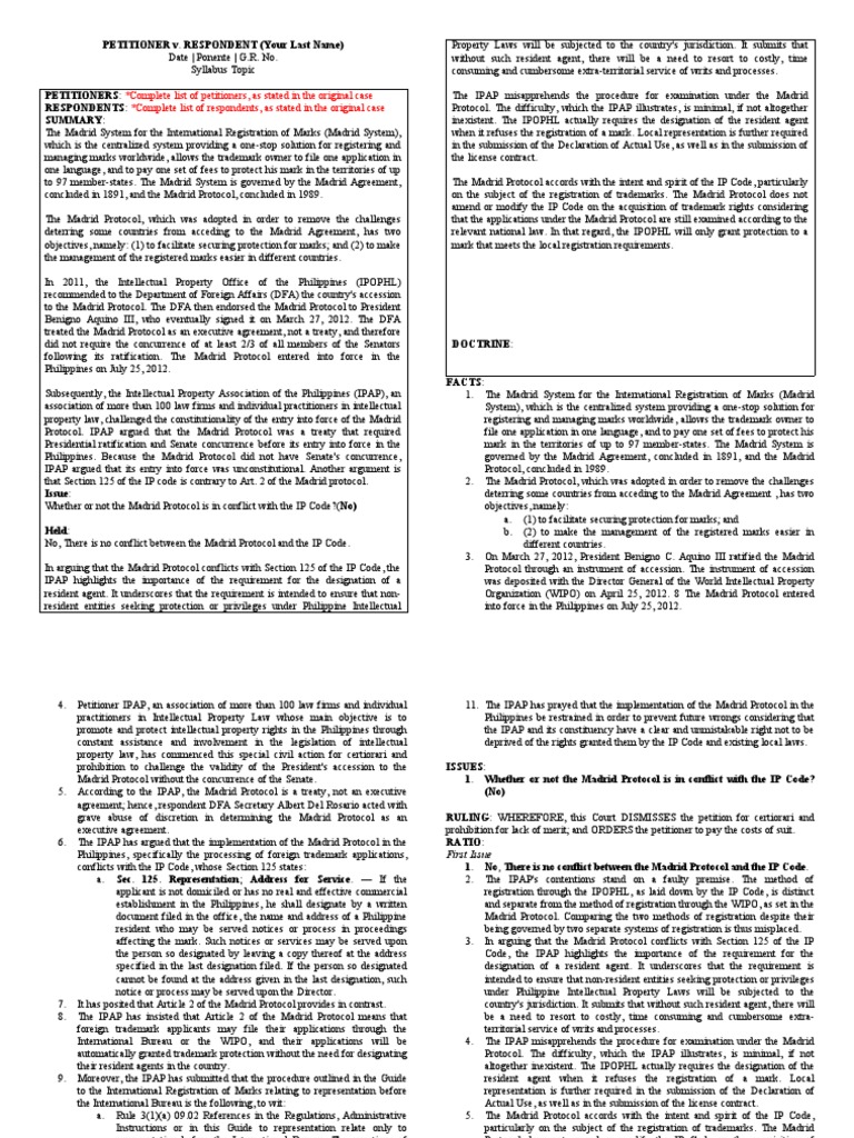 Intellectual Property Association of The Philippines v. Hon. Paquito ...