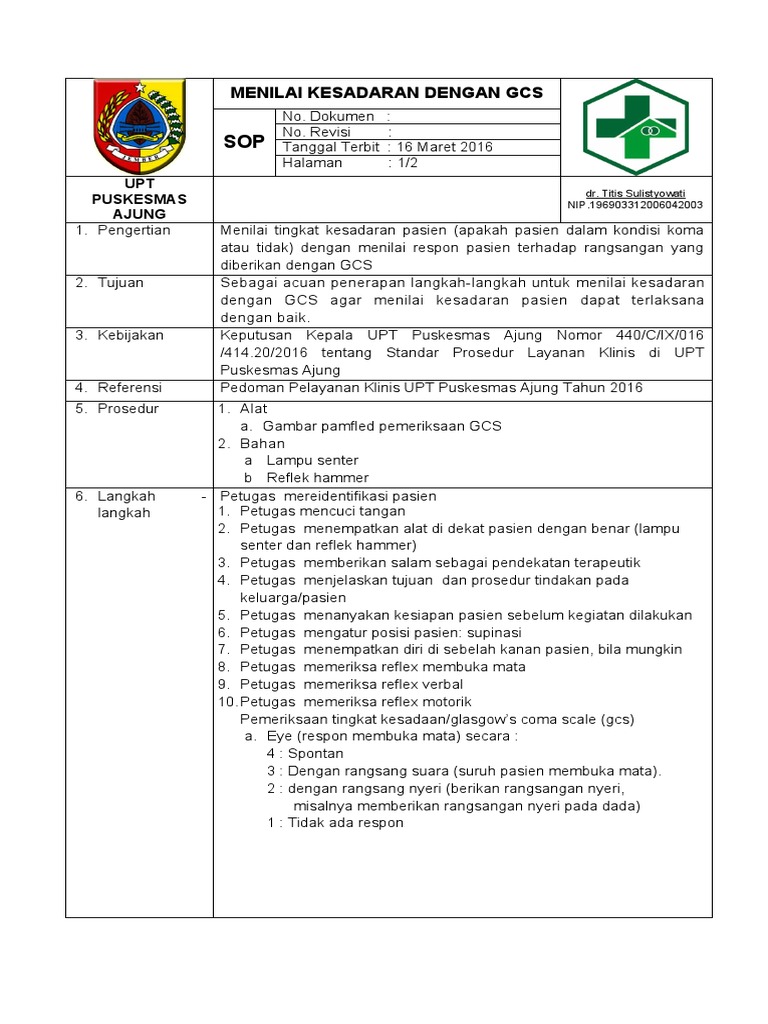 SOP GCS MTP Baru | PDF