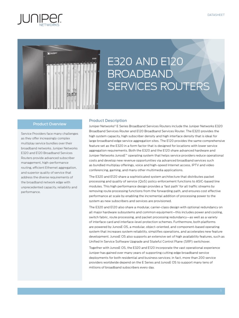 E320 AND E120 Broadband Services Routers: Product Overview | PDF ...