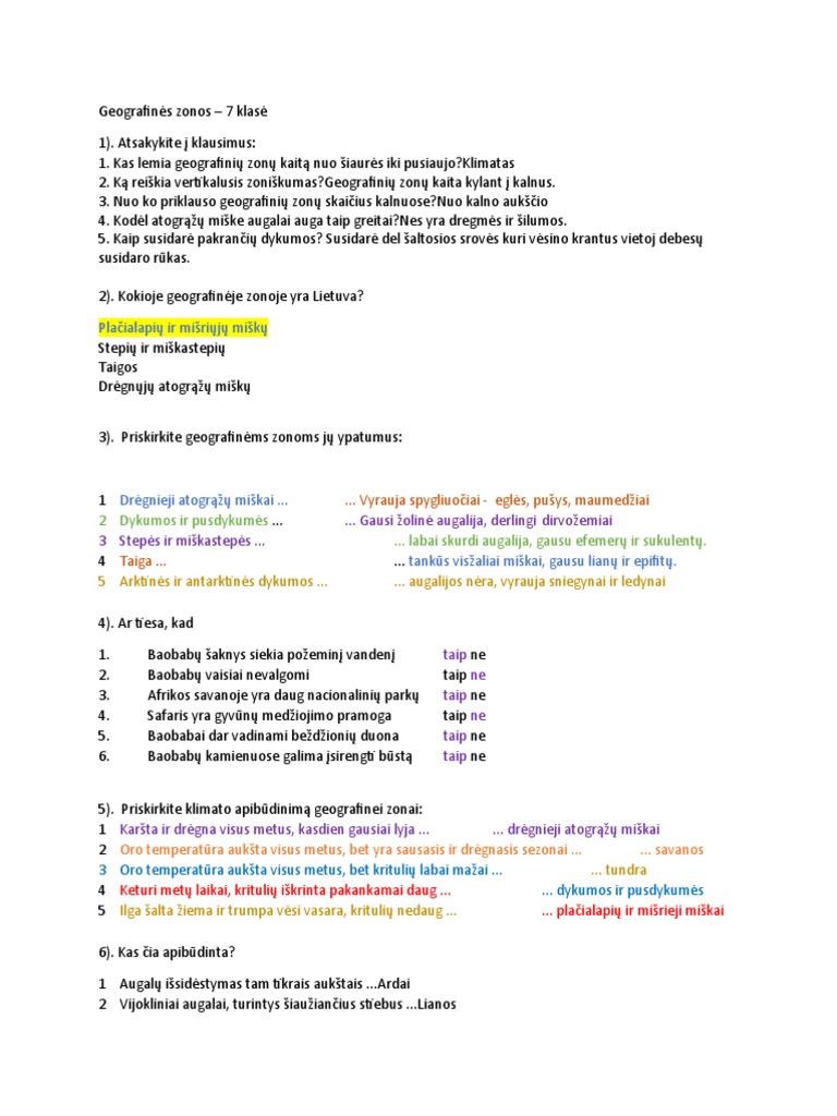 Geografines Zonos Kontrolinis | PDF