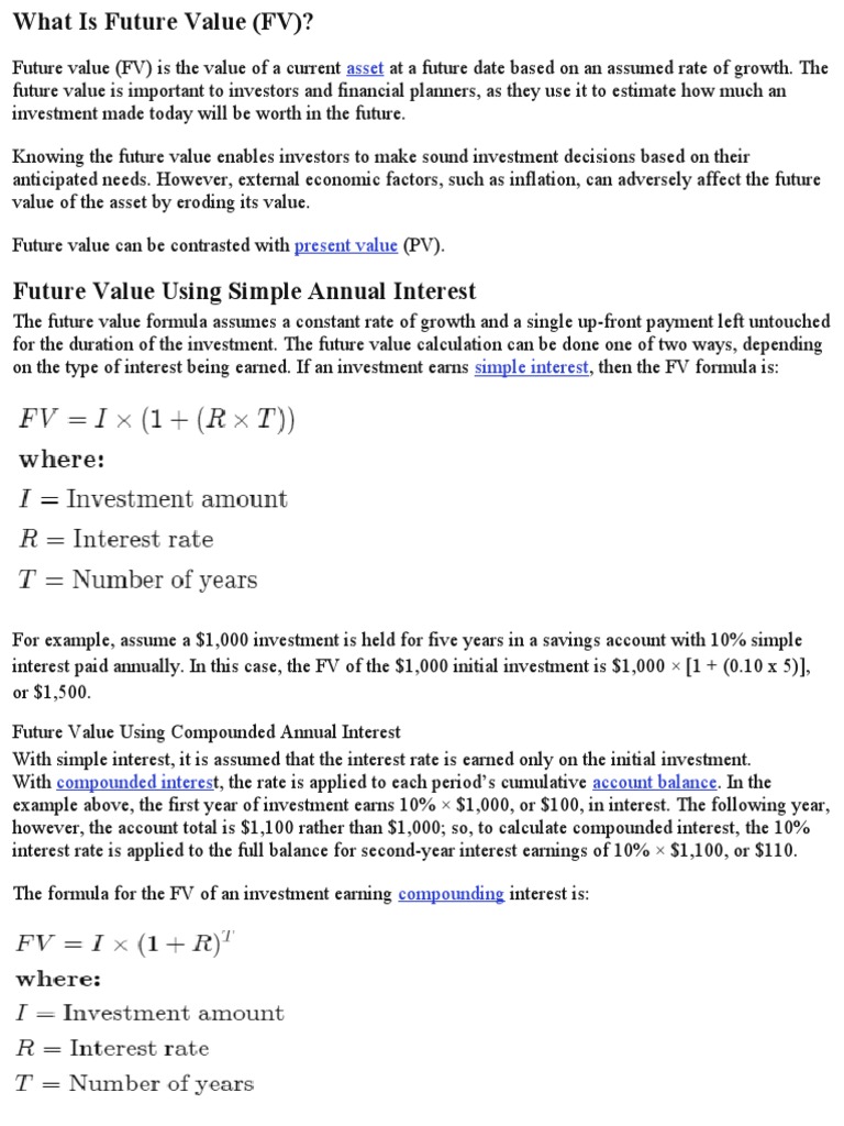 Calculating Future Value: Understanding Investment Growth Over Time Through Simple and Compound ...