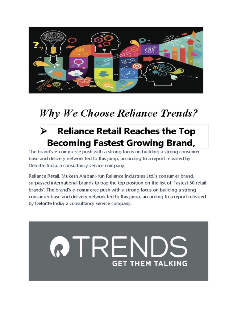 Why We Choose Reliance Trends | PDF | Retail | Clothing