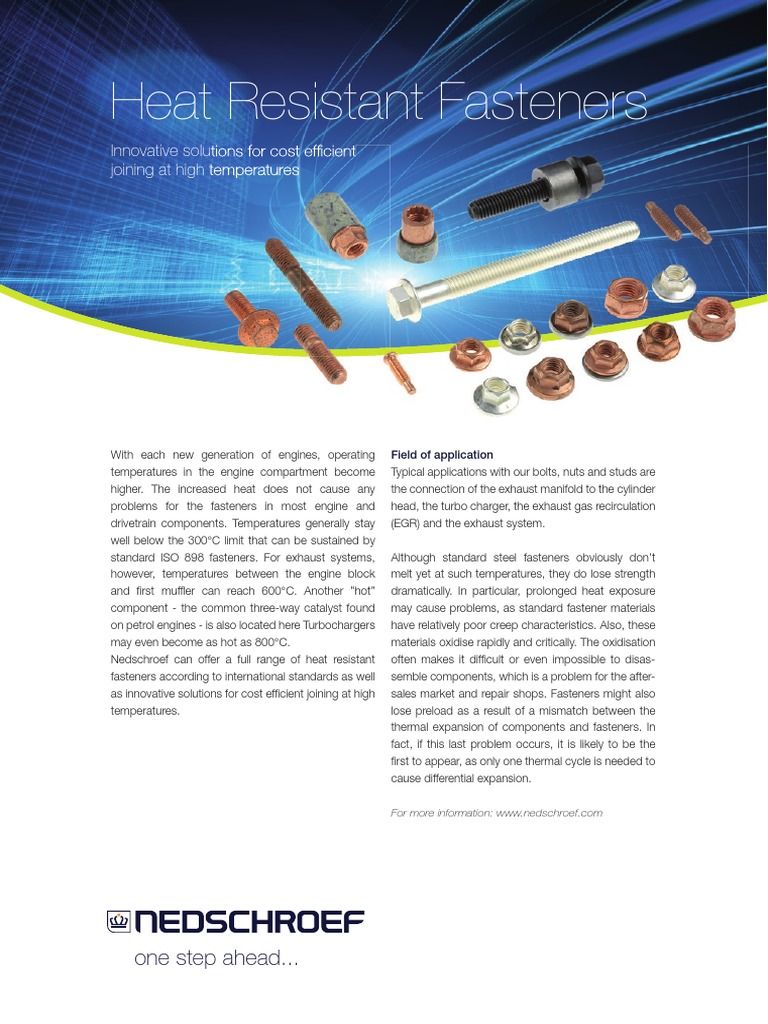 Nedschroef Heat Resistant Fasteners - v40 | PDF | Heat Treating | Steel