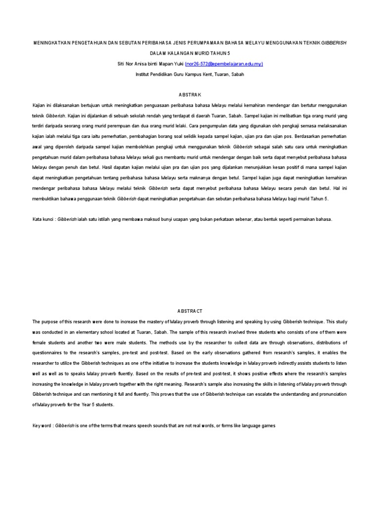 Gibberish Tingkatkan Peribahasa Murid | PDF | Kesehatan Holistik