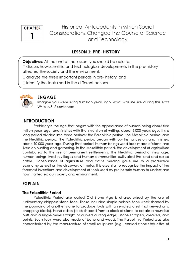 CH 1 Lesson 1 | PDF | Paleolithic | Neolithic