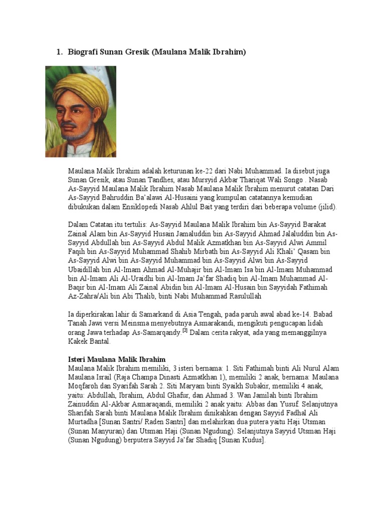 Biografi Sunan Gresik | PDF