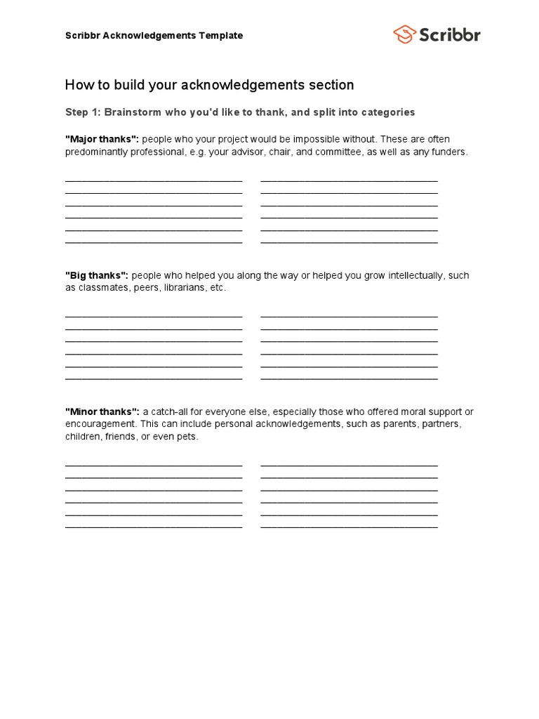 Thesis Dissertation Acknowledgements Template | PDF | Gratitude ...