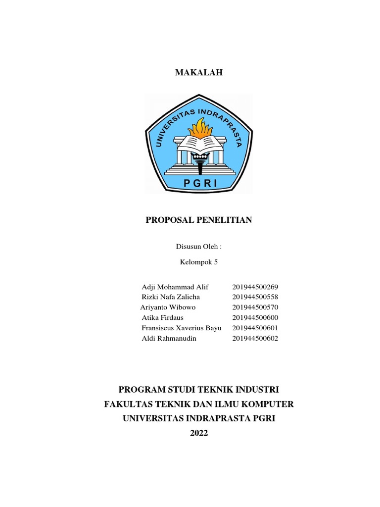 S6D - Kel 5 - Penulisan Karya Ilmiah - Proposal Penelitian | PDF