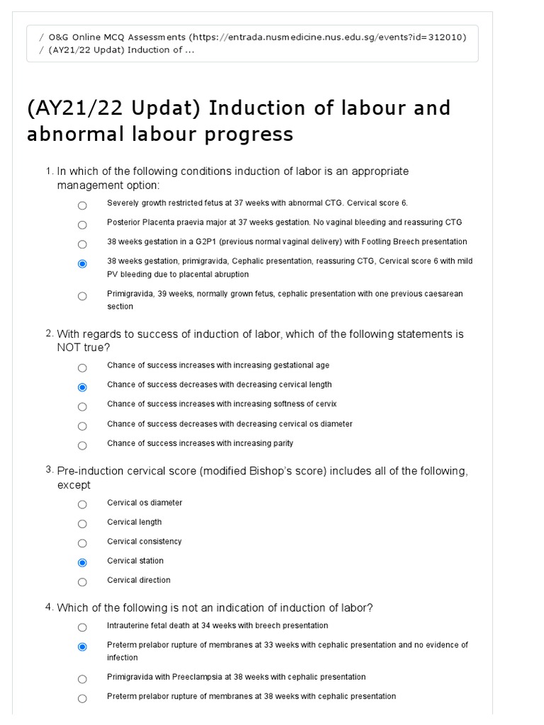 Induction of Labour and Abnormal Labour Progress | PDF | Childbirth ...