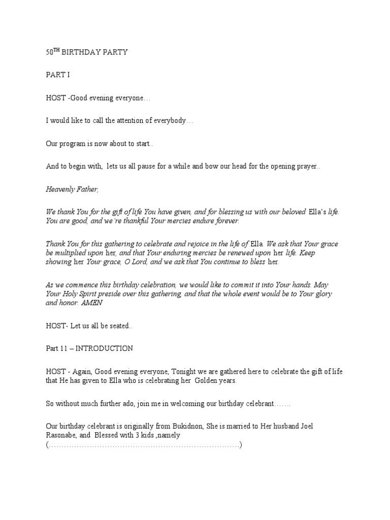 50TH Birthday Party | PDF | Birthdays