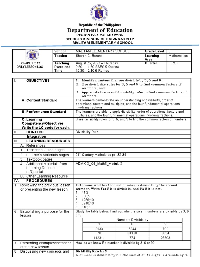 Dll-Mathematics 5-Module 2 | PDF | Numbers | Cognitive Science