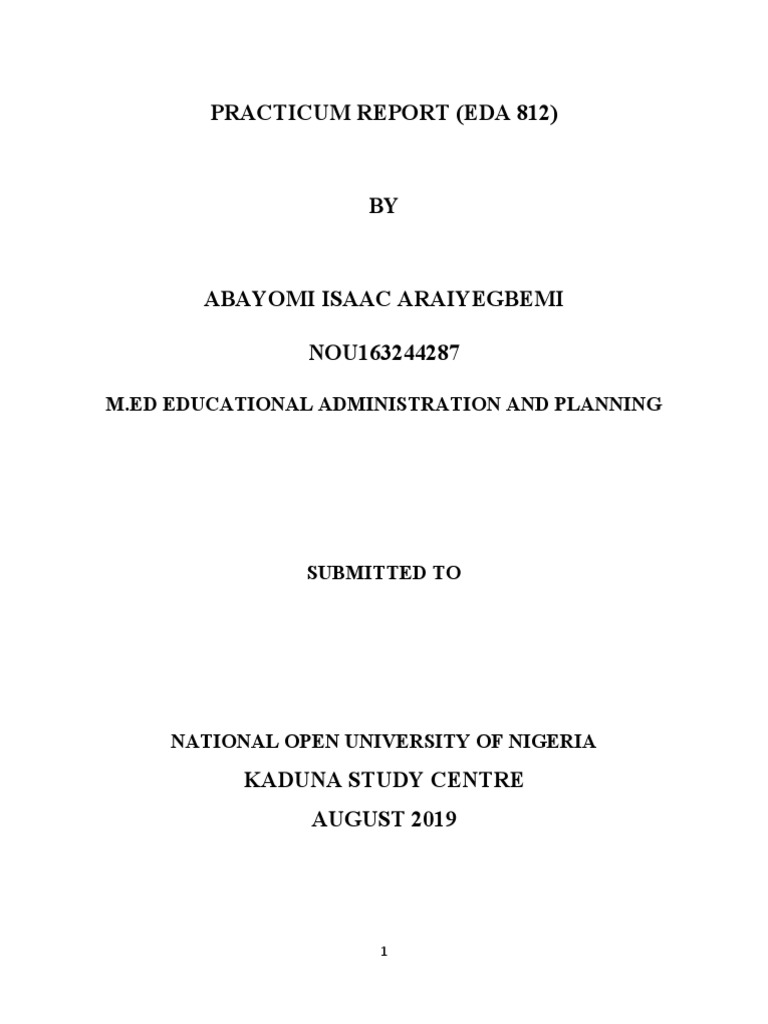 Practicum Report | Download Free PDF | Experience