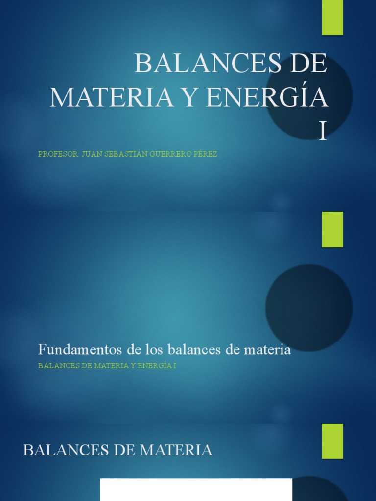 Sesion 2 Balances de Materia y Energía I Parte A | PDF | Importar | Agua