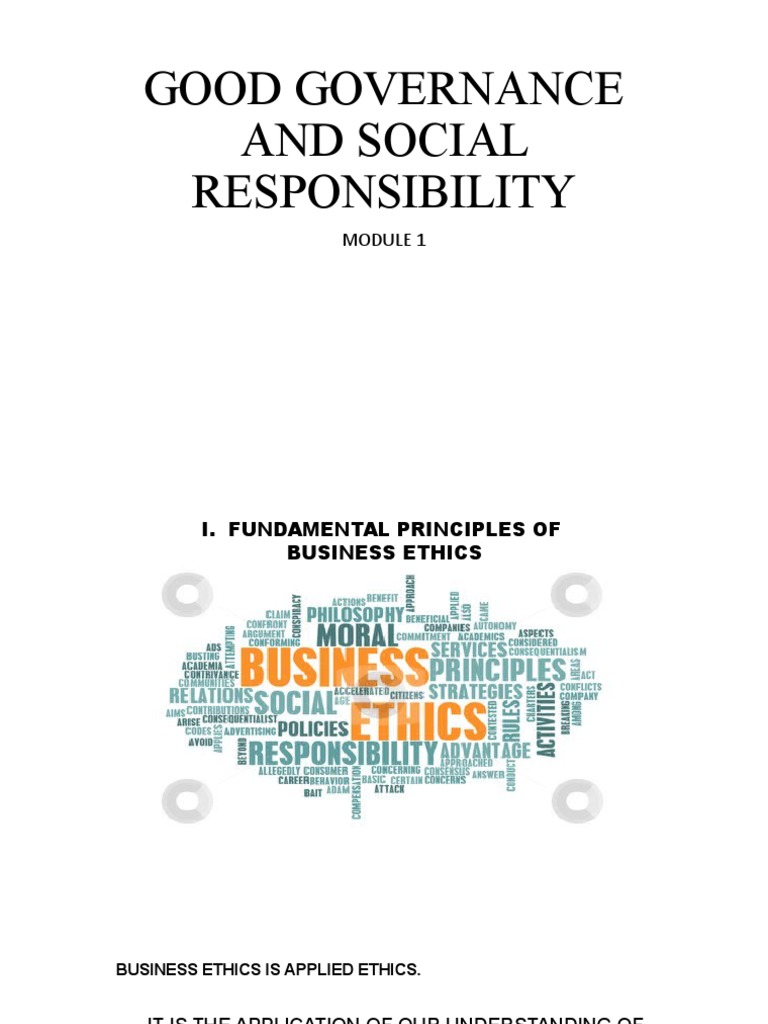 Goodgov Module 1 | PDF | Morality | Business Ethics