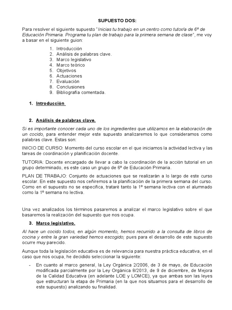 Supuesto 2 | PDF | Aprendizaje | Evaluación