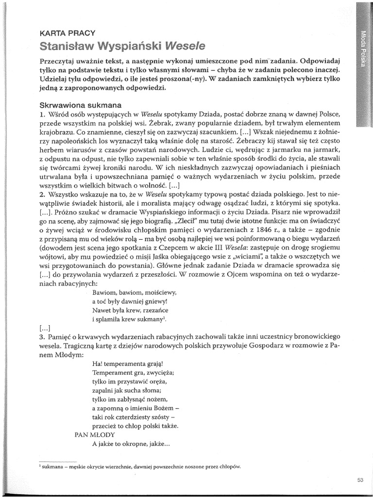 Karta Pracy Wesele | PDF