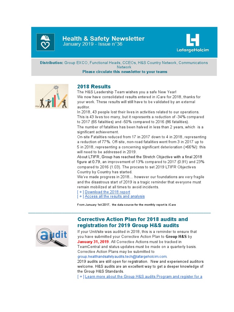 01-H&S Newsletter - January 2019 | PDF