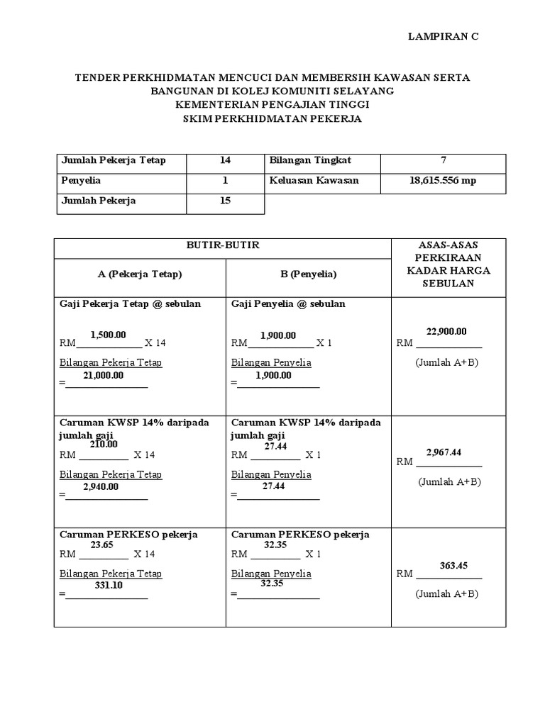 Lampiran C - Skim Penggajian Pekerja | PDF
