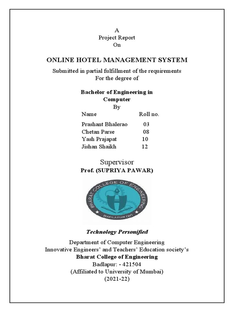 New Hotel Management System | PDF