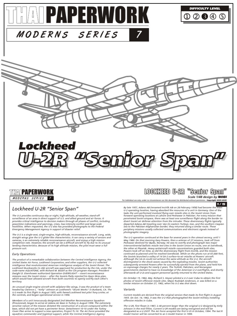 Lockheed U-2 Spy Plane | PDF | Lockheed U 2 | Space Suit