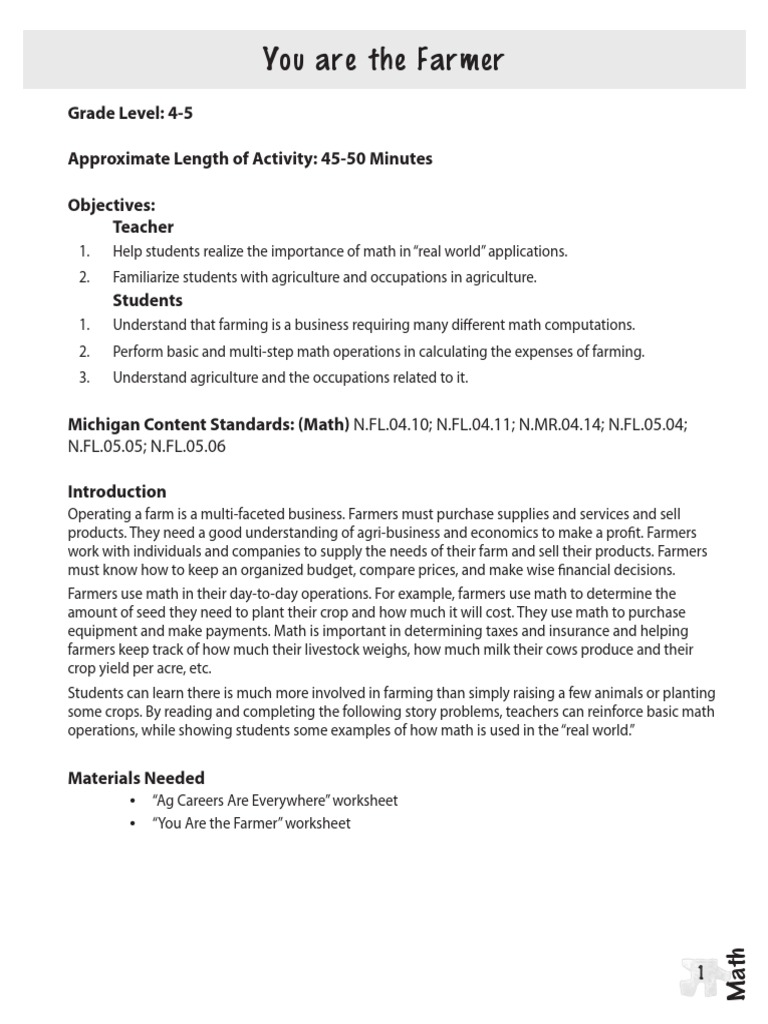 You Are The Farmer | PDF