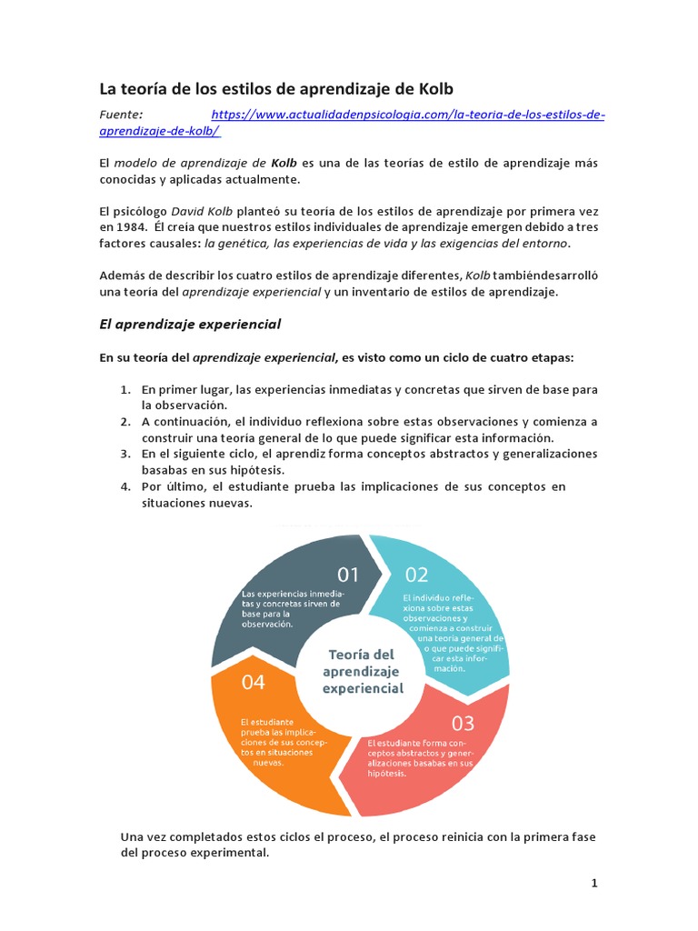 3-Estilos de Aprendizaje de KOLB | PDF | Aprendizaje | Aprendiendo estilos