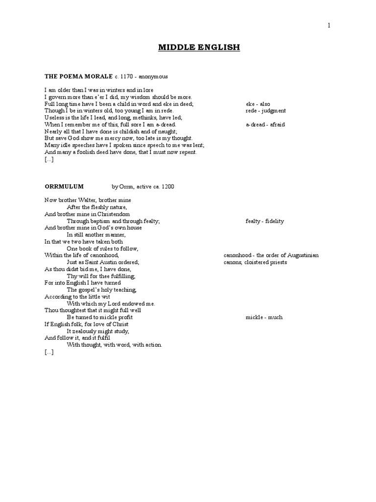 Middle English Texts and Links | PDF