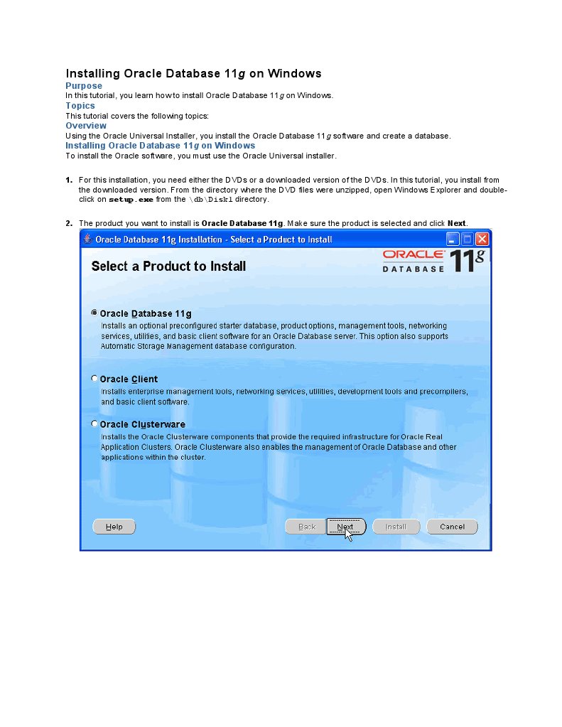 Installing Oracle Database 11g | PDF Installing Oracle Database 11g | PDF
