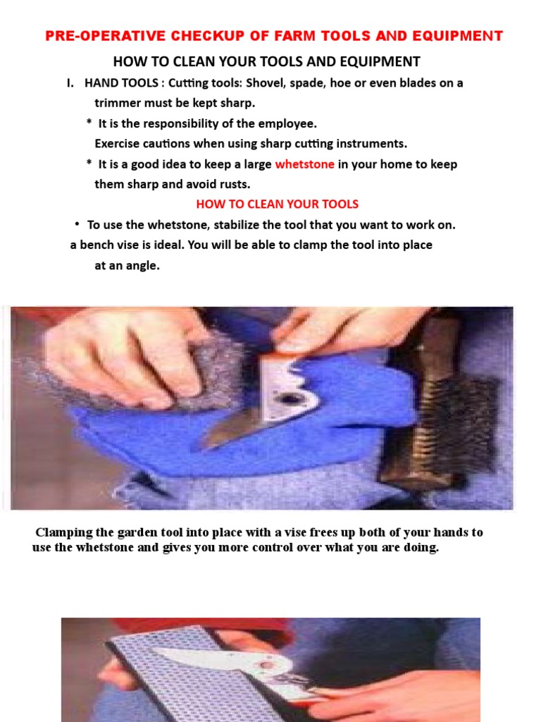 Pre-Operative Checkup of Farm Tools and Equipment | PDF | Plough ...