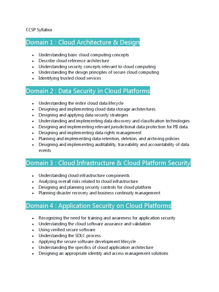 CCSP Syllabus | PDF | Cloud Computing | Product Lifecycle