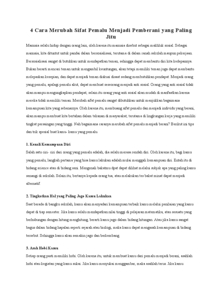 Tips Menjadi Pemberani | PDF