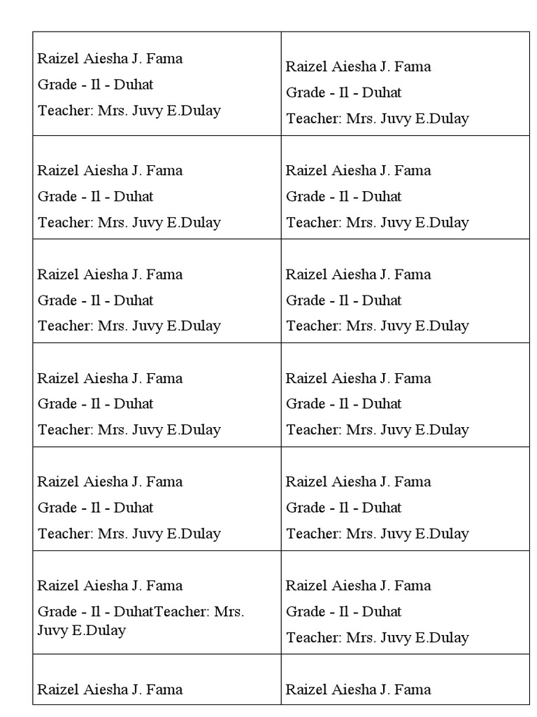 Name Label | PDF
