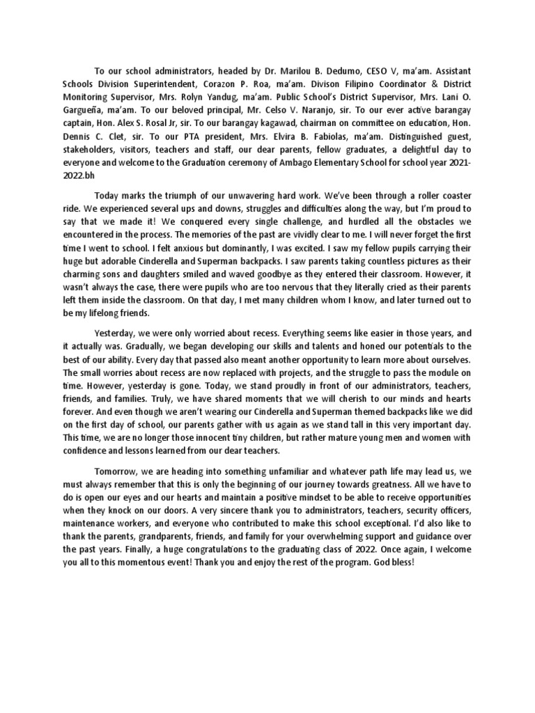 Welcome Speech | PDF | Wellness