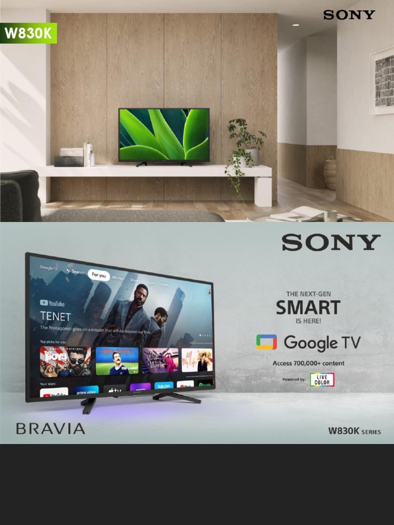 Sony Bravia New 32w830k Launch Note | PDF