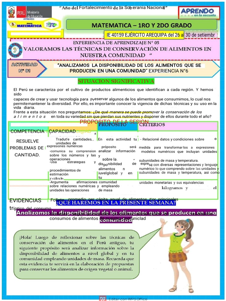 Experiencia de Aprendizaje #06 - Actividad #01 - 1ero y 2do - Matematica | PDF | Kilogramo ...