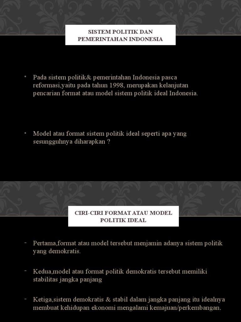 Sistem Politik Dan Pemerintahan Indonesia-Ppt-Utin Aila Fhariha | PDF | Politik
