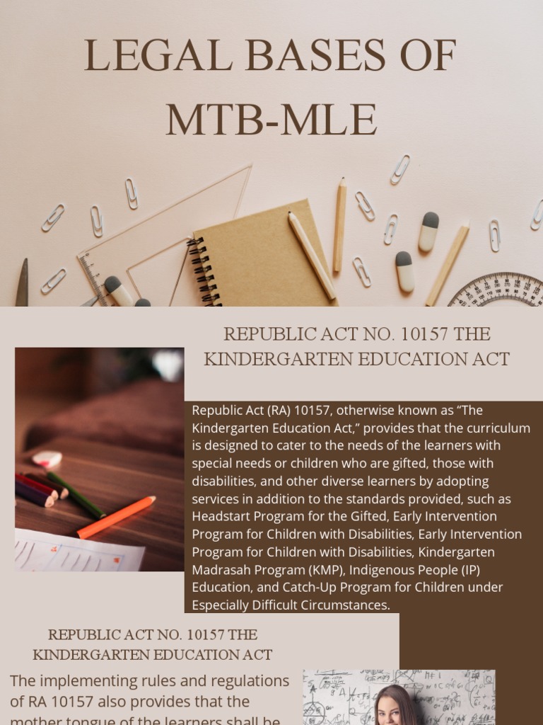 Legal Bases of Mtb-Mle | PDF | Kindergarten | Curriculum
