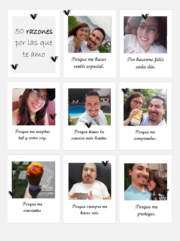 50 Razones Por Las Que Te Amo | PDF | Relaciones personales, crianza y desarrollo personal