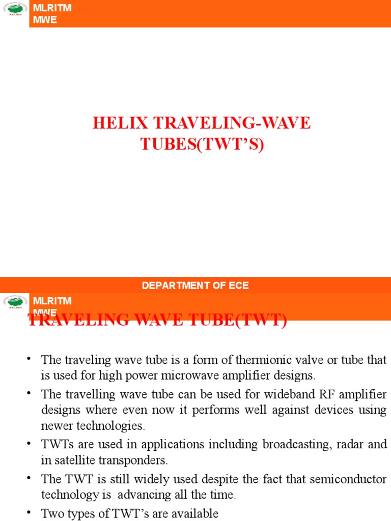 Helix Traveling-Wave Tubes (TWT'S) | PDF | Vacuum Tube | Amplifier