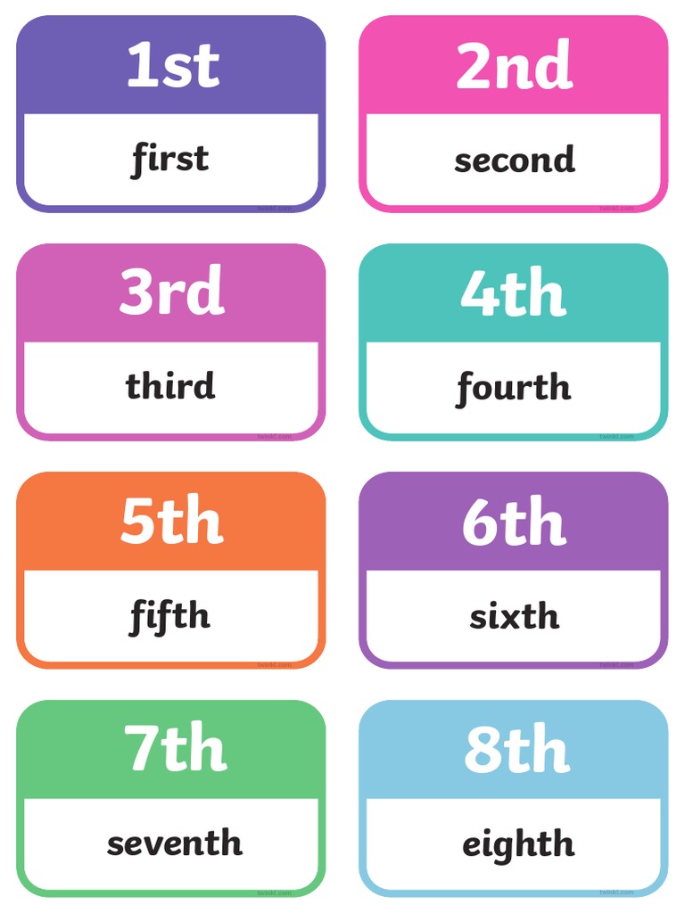 T M 1650355695 Ordinal Numbers Word and Number Flashcards Ver 1 | PDF ...