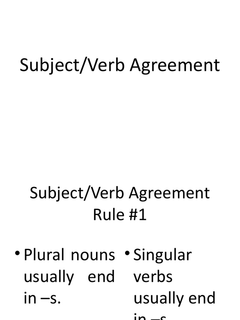 Subject Verb Powerpoint | PDF | Grammatical Number | Subject (Grammar)