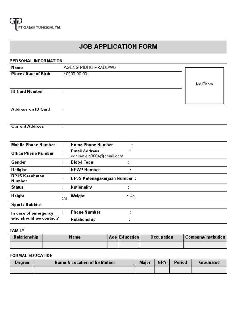 Application Form | PDF | Business | Economies