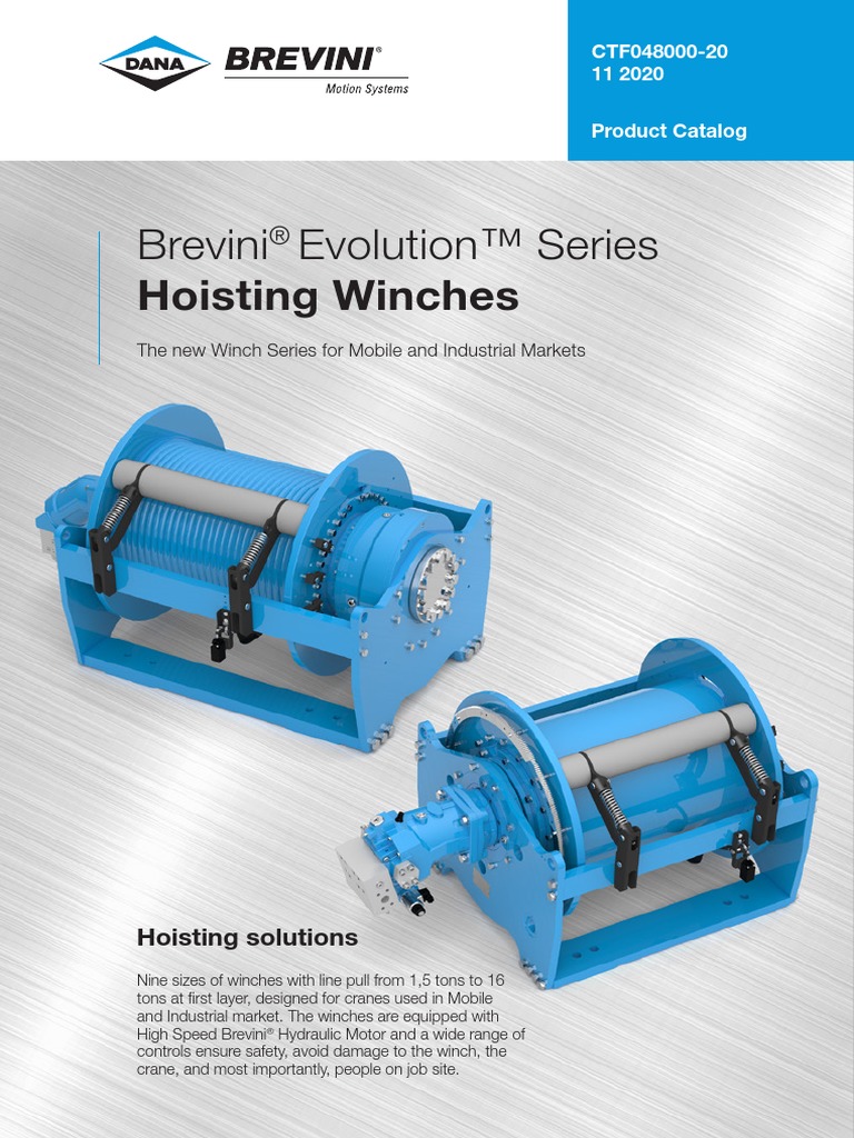Brevini Evolution Winches Series CTF048000 20 | PDF | Crane (Machine) | Electric Motor
