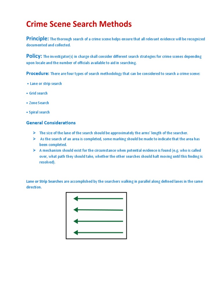 Crime Scene Search Methods | PDF
