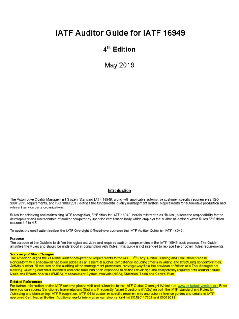 Guiding Automotive Quality Management System Audits: An Analysis of the ...