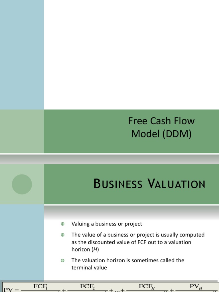 Lecture (Free Cash Flow Model - DDM) | PDF | Free Cash Flow | Valuation (Finance)