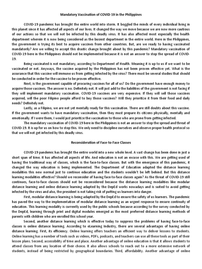 Cedric Argumentative Essay | PDF | Distance Education | Educational ...