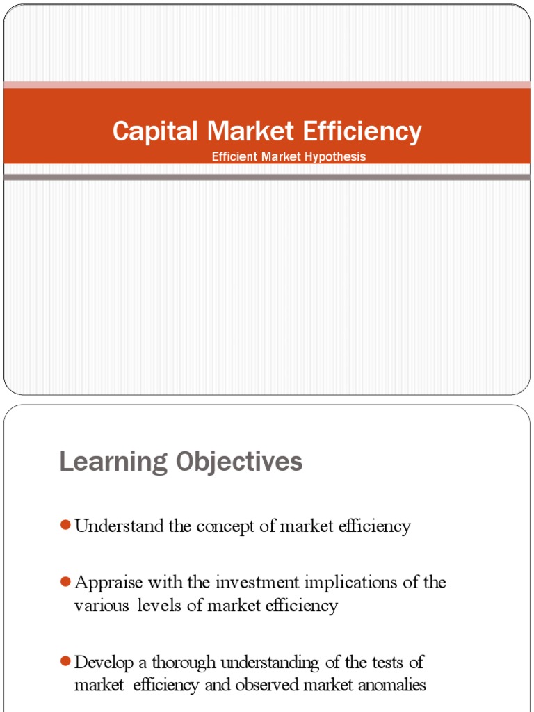 Lecture 4 (Efficient Market Hypothesis) | PDF | Efficient Market ...